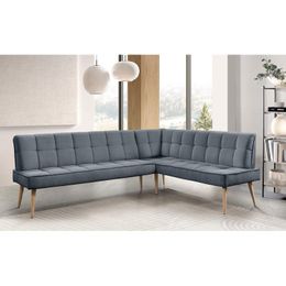 exxpo - sofa fashion Eckbank &raquo;Latte&laquo; moderne Sitz- und R&uuml;ckensteppung, bequem und elegant, hoher Holzfu&szlig; 94% PES, 6% NY