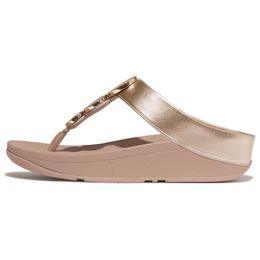 fitflop Damen Dianette &raquo;HALO BEAD-CIRCLE METALLIC TOE-POST SANDALS&laquo; Pool Slides, Pantolette mit d&auml;mpfender Zwischensohlentechnologie 38