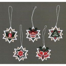 Stickereien Plauen Dekoh&auml;nger &raquo;Sterne&laquo; Baumbehang "Sterne", aus Spitze bunt Polyester