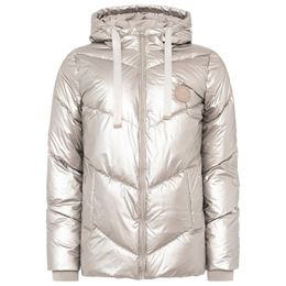 Zwillingsherz Damen Steppjacke &raquo;""&laquo; mit Kapuze gl&auml;nzend, Kapuze, Herzchen-Pr&auml;gung am R&uuml;cken XXL