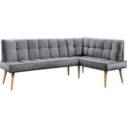 exxpo - sofa fashion Eckbank &raquo;Latte&laquo; moderne Sitz- und R&uuml;ckensteppung, bequem und elegant, hoher Holzfu&szlig; 100% PES