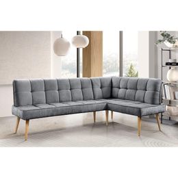 exxpo - sofa fashion Eckbank &raquo;Latte&laquo; moderne Sitz- und R&uuml;ckensteppung, bequem und elegant, hoher Holzfu&szlig; 100% PES