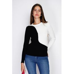 William de Faye Pullover in Schwarz/ Wei&szlig; - 74% | Gr&ouml;&szlig;e 40 | Damen-pullover-cardigans