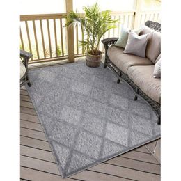 Carpet City Teppich &raquo;In-& Outdoorteppich Santorini 457, 3D-Effekt, Raute-Look&laquo; rechteckig 5 mm H&ouml;he Wetterfest & UV-best&auml;ndig f&uuml;r Terrasse, Balkon, K&uuml;che, Flur 