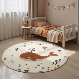 Hanse Home Kinderteppich &raquo;Moby&laquo; rund 10 mm H&ouml;he Pflegeleicht, Weich, Kinderzimmer, Spielteppich, Spielunterlage Polypropylen
