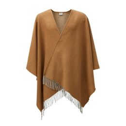 Lanerossi Wollponcho "Kim" in Hellbraun - (L)130 x (B)180 cm - 76% | Damenjacken