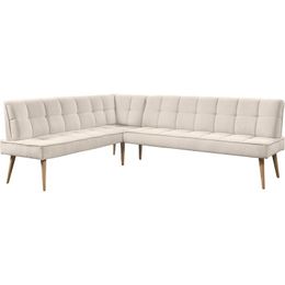 exxpo - sofa fashion Eckbank &raquo;Latte&laquo; moderne Sitz- und R&uuml;ckensteppung, bequem und elegant, hoher Holzfu&szlig; 94% PES, 6% NY