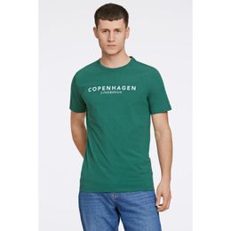 LINDBERGH Herren LINDBERGH T-Shirt mit Logo und Rundhalsausschnitt gr&uuml;n S