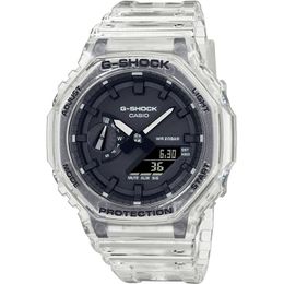 Casio G-Shock Herren Casio G-SHOCK Chronograph Quarzuhr, Armbanduhr,Herrenuhr,digital,bis 20bar wasserd.Resinarmband transparent