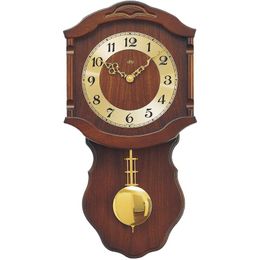 AMS AMS Pendelwanduhr &raquo;W964/1&laquo; Quarzuhr, Holzgeh&auml;use, Buche nussbaumfarben,Wohnzimmer,Made in Germany braun