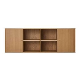 Sideboard &raquo;Mistral, Hochwertig Schrank, h&auml;ngend/stehend montierbar&laquo; mit zwei T&uuml;ren, B: 177 cm, anpassungsbar Designm&ouml;bel braun Massivholz, Spanplatte