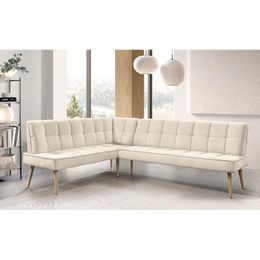 exxpo - sofa fashion Eckbank &raquo;Latte&laquo; moderne Sitz- und R&uuml;ckensteppung, bequem und elegant, hoher Holzfu&szlig; 94% PES, 6% NY