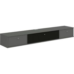 TV-Board &raquo;Mistral Fernsehschrank, Medienm&ouml;bel, H&auml;ngend&laquo; mit Klappe mit Akustikstoff, Kabeldurchf&uuml;hrung, Lowboard, B: 177 cm grau