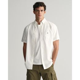 Gant Herren Kurzarmhemd &raquo;REG OXFORD SHIRT&laquo; -Stickerei wei&szlig; S, N-Gr