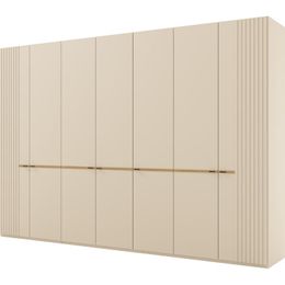 Musterring Kleiderschrank &raquo;Isabelle&laquo; Lamellen in Korpusfarbe, Griffe in schwarz, versch. Gr&ouml;&szlig;en und Farben beige Hartfaserplatte, Holzwerkstoff