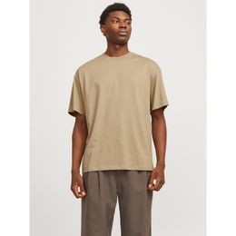 Jack & Jones Jack & Jones Herren Oversize-Shirt &raquo;JJEBRADLEY Oversize T-Shirt mit klassischem Rundhalsausschnitt&laquo; mit gek&auml;mmten Jersey braun XS