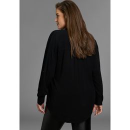 Laura Scott Curve Damen Laura Scott CURVE Longbluse im Tunika Stil aus weicher Viskose - GROSSE GR&Ouml;SSE schwarz 56