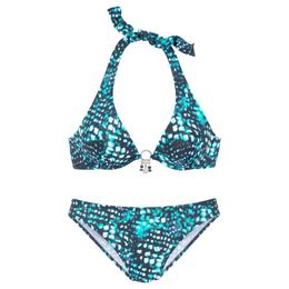 Bruno Banani Damen B&uuml;gel-Bikini als Neckholder-Variante blau 38, Cup E