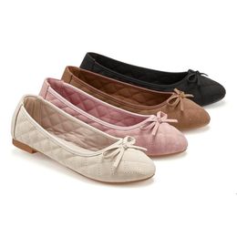 Lascana Damen Lascana Ballerina &raquo;Slipper, Schl&uuml;pfschuh&laquo; mit Schleifenapplikation VEGAN rosa 36