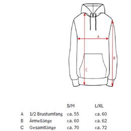 Zwillingsherz Damen Kapuzensweatjacke &raquo;"Rahel"&laquo; Langarm, Kapuze, Rei&szlig;verschluss, modisch, Schriftzug, Taschen blau XXL