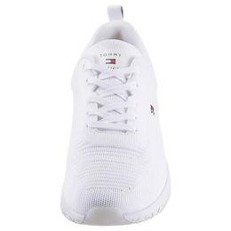 Tommy Hilfiger Herren Sneaker &raquo;CORPORATE KNIT RIB RUNNER&laquo; , Freizeitschuh, Halbschuh, Schn&uuml;rschuh mit seitlicher Logoflagge wei&szlig; 42
