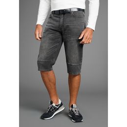 H.I.S. H.I.S Herren Jeansbermudas &raquo;HANTZ&laquo; Set, mit abnehmbarem G&uuml;rtel, 2 Stk. gerader Beinschnitt, Used-Look mit Abriebeffekten grau 42, N-Gr