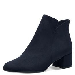 Tamaris Damen Stiefelette , Blockabsatz, Basicstiefelette in veganer Verarbeitung, schmale Form blau 41