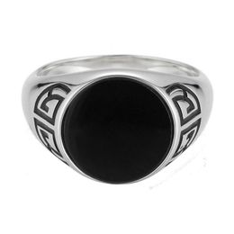 CAI Ca&iuml; Herren CA&Iuml; Fingerring &raquo;925 Silber rhodiniert Onyx Asien Motiv&laquo; wei&szlig;