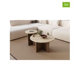 Scandinavia Concept 2er-Set: Couchtische in Beige/ Braun - 62% | Tische