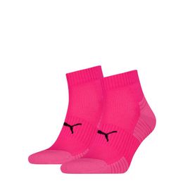 Puma Damen Puma Kurzsocken &raquo;Puma UNISEX SPORT CUSHIONED QUARTER 2P&laquo; 2 Paar, Rippenb&uuml;ndchen, optimierte D&auml;mpfung f&uuml;r zus&auml;tzlichen Komfort pink 39-42