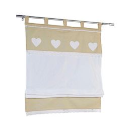 HEINE HOME Raffrollo in Wei&szlig;/ Beige - 40% | Gr&ouml;&szlig;e 140x60 cm | Gardinen-vorhaenge