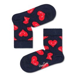 Happy Socks Socken "Smiling heart" in Schwarz/ Rot - 64% | Gr&ouml;&szlig;e 24-26 | Kinder-socken-strumpfhosen
