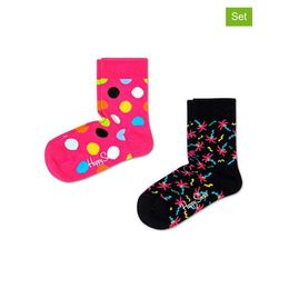 Happy Socks 2er-Set: Socken in Schwarz/ Pink - 65% | Gr&ouml;&szlig;e 13-21 | Babysocken-strumpfhosen