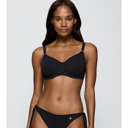 Triumph Damen B&uuml;gel-Bikini-Top &raquo;Summer Twist W 02&laquo; Minimizer-Effekt, ideal f&uuml;r gr&ouml;&szlig;ere Cups, elegante Zierringe schwarz 38, Cup C