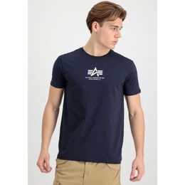 Alpha Industries Herren Rundhalsshirt &raquo;Basic T ML&laquo; Baumwolle, regular fit blau 3XL