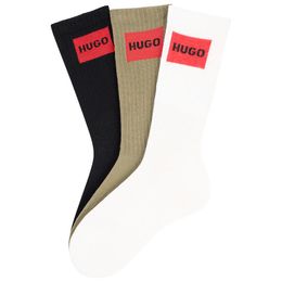 Hugo Underwear Herren HUGO Underwear Freizeitsocken &raquo;3P QS RIB LABEL&laquo; Packung, 3er, 3 Paar tlg. mit kontrastfarbenen HUGO Logo 43-46