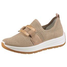 Ara Damen Slip-On Sneaker &raquo;NEW YORK&laquo; , Freizeitschuh, Keilsneaker, Komfortschuh in Weite H (= sehr weit gold 8,5 (42,5)