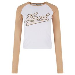 Karl Kani Damen T-Shirt &raquo; Damen KW241-043-1 Varsity Crop Block Rib Ls&laquo; 1 Stk. M