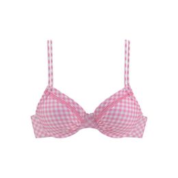 Buffalo Damen B&uuml;gel-Bikini-Top &raquo;Karo&laquo; mit Zierborte rosa 42, Cup G
