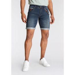 Bruno Banani Herren Jeansshorts Set, mit Band, 2 Stk. bequemer Sitz, gerade Beinform, mit praktischen Taschen blau 31, L&auml;nge 32