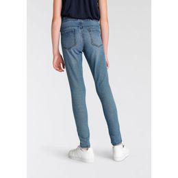 Kidsworld M&auml;dchen Kidsworld Jeansjeggings &raquo;, Stetch-Jeans mit schmalem Bein&laquo; schmale Beinform, mit Gummizug, lang, mit aufgesetzten Taschen blau 104, 