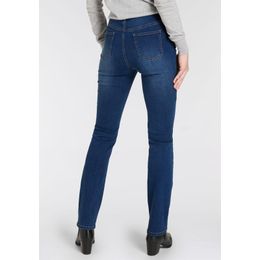 Arizona Damen Gerade Jeans &raquo;Ultra-Stretch&laquo; Used-Look-Waschung blau 36, N-Gr