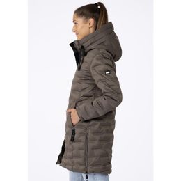 Lpo Damen LPO Steppjacke &raquo;MARA II LONG&laquo; auch in Gro&szlig;en Gr&ouml;&szlig;en erh&auml;ltlich braun 44L