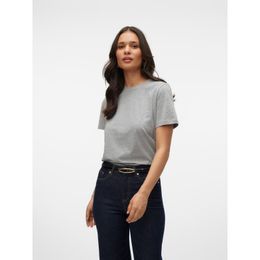 V&eacute;ro Moda Vero Moda Damen Kurzarmshirt &raquo;VMPAULINA SS T-SHIRT GA JRS NOOS&laquo; Baumwolle, regular fit grau XS