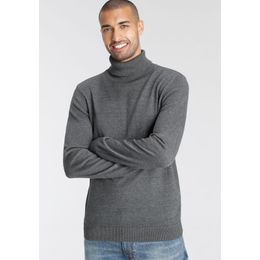 AJC Herren AJC Rollkragenpullover mit Rollkragen aus Rippstrick grau XL (56/58)