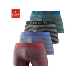 s.Oliver Herren s.Oliver Boxer &raquo;Boxershorts f&uuml;r Herren&laquo; Packung, 4 Stk. mit kontrastfarbenem Webbund bunt S, 4 Stk.