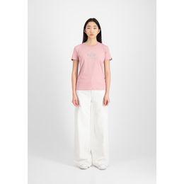 Alpha Industries Damen T-Shirt &raquo;New Basic T-Shirt BL Glitter W&laquo; rosa M