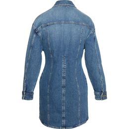Calvin Klein Jeans Damen Jeanskleid &raquo;LS DENIM MINI DRESS&laquo; Klappentaschen Mit Rundhalsausschnitt, figurbetont XS (36), N-Gr
