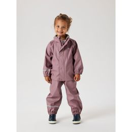 name it M&auml;dchen Regenmantel &raquo;NKNDRY10 f&uuml;r M&auml;dchen mit Regenjacke und Hose im Set&laquo; Set, 2 Stk. unifarben, casual, regular fit, Kunstfaser, Web rosa 140
