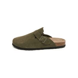 billowy Leder-Clogs in Khaki - 54% | Gr&ouml;&szlig;e 41 | Herren-hausschuhe